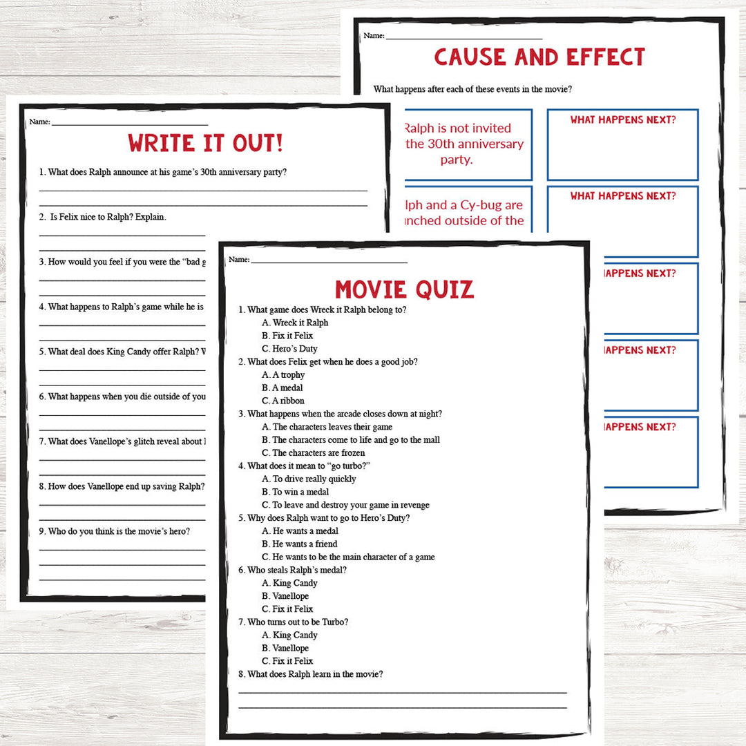 Wreck It Ralph Movie Study Grades: 4-7 – Learn in Color